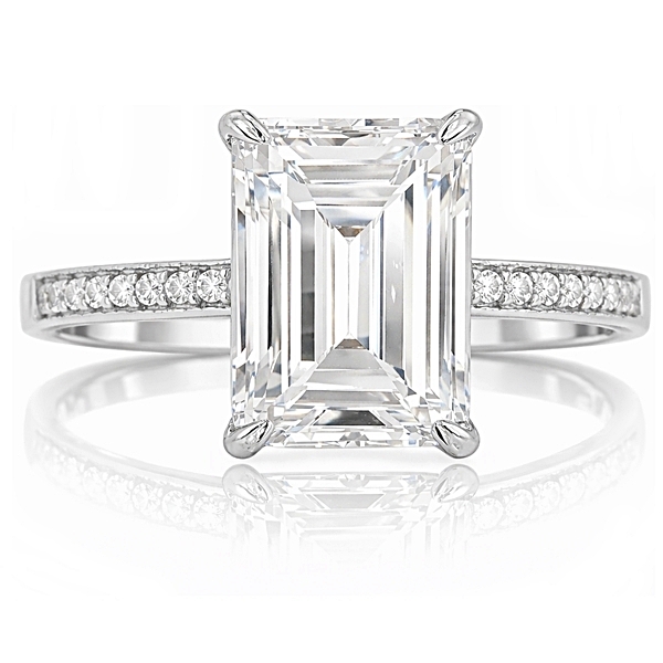 Fehér arany emerald eljegyzési gyűrű wfgy254